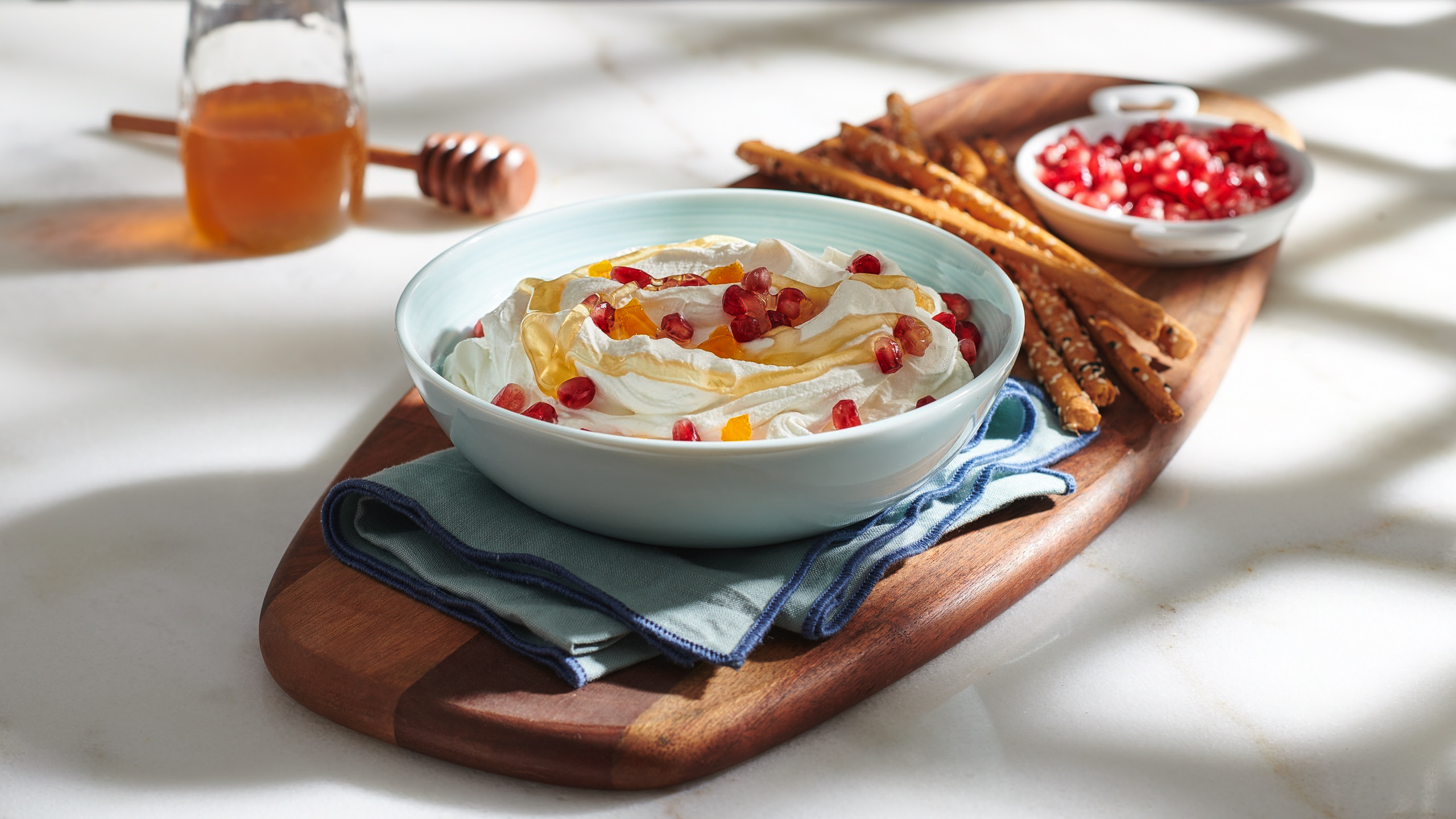 Puck Labneh Dip with Apricot and Pomegranate