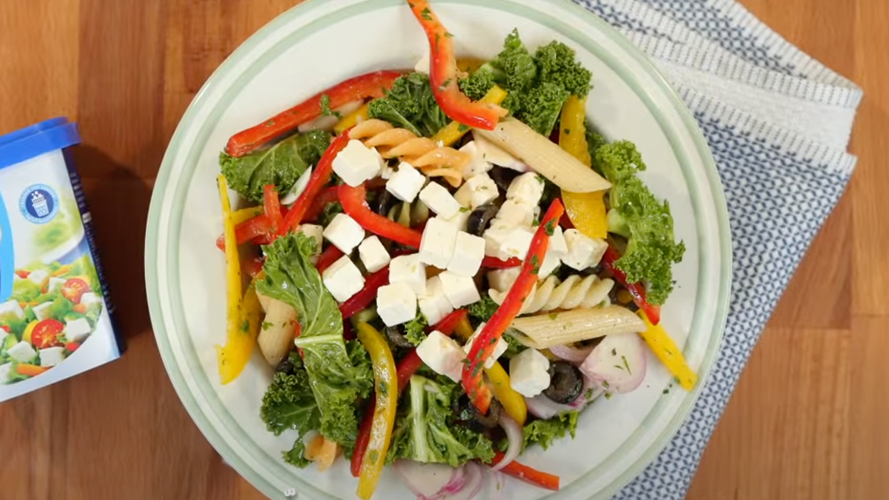 Mediterranean Pasta Salad with Feta Cheese