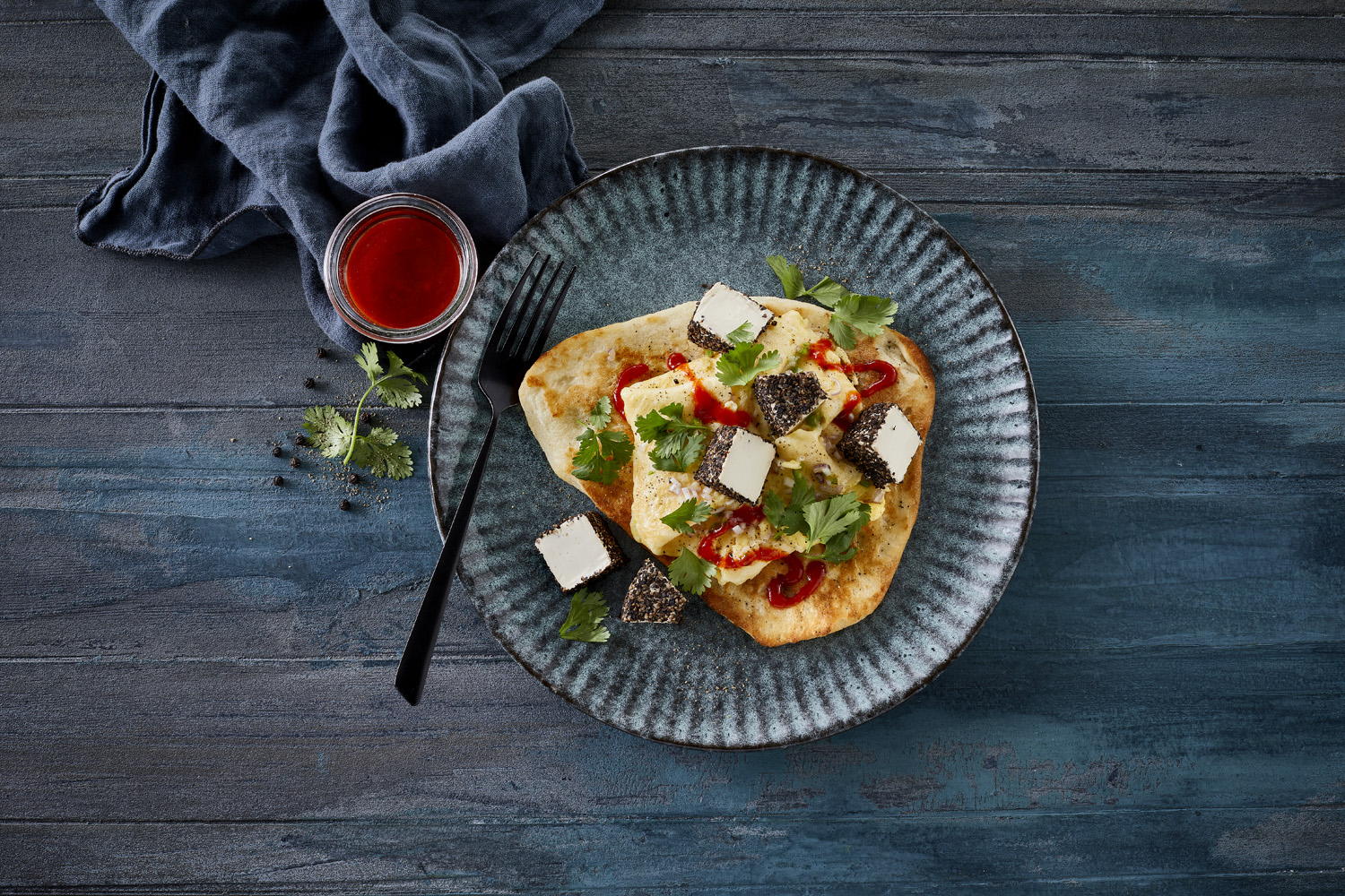 NAAN BROT MIT OMLETT & CASTELLO PFEFFER FRISCHKÄSE | Castello®️