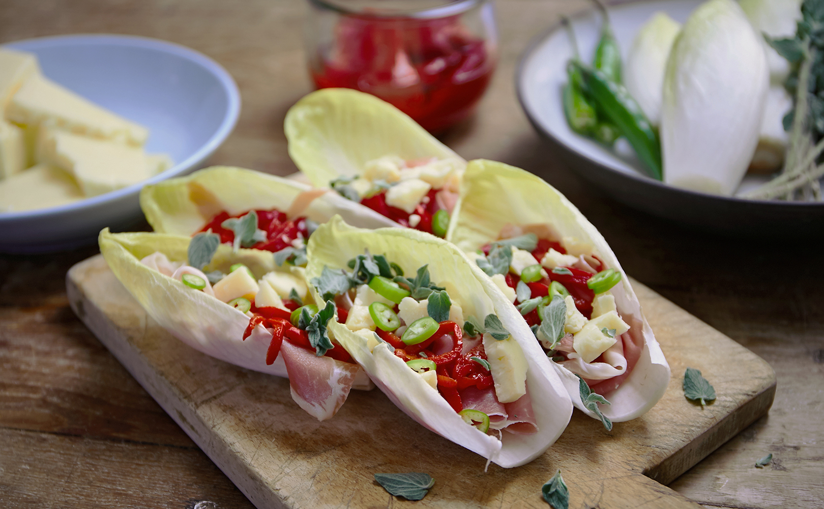 Castello Traditional Danish Blue with chorizo, pear and chilli-lime ...