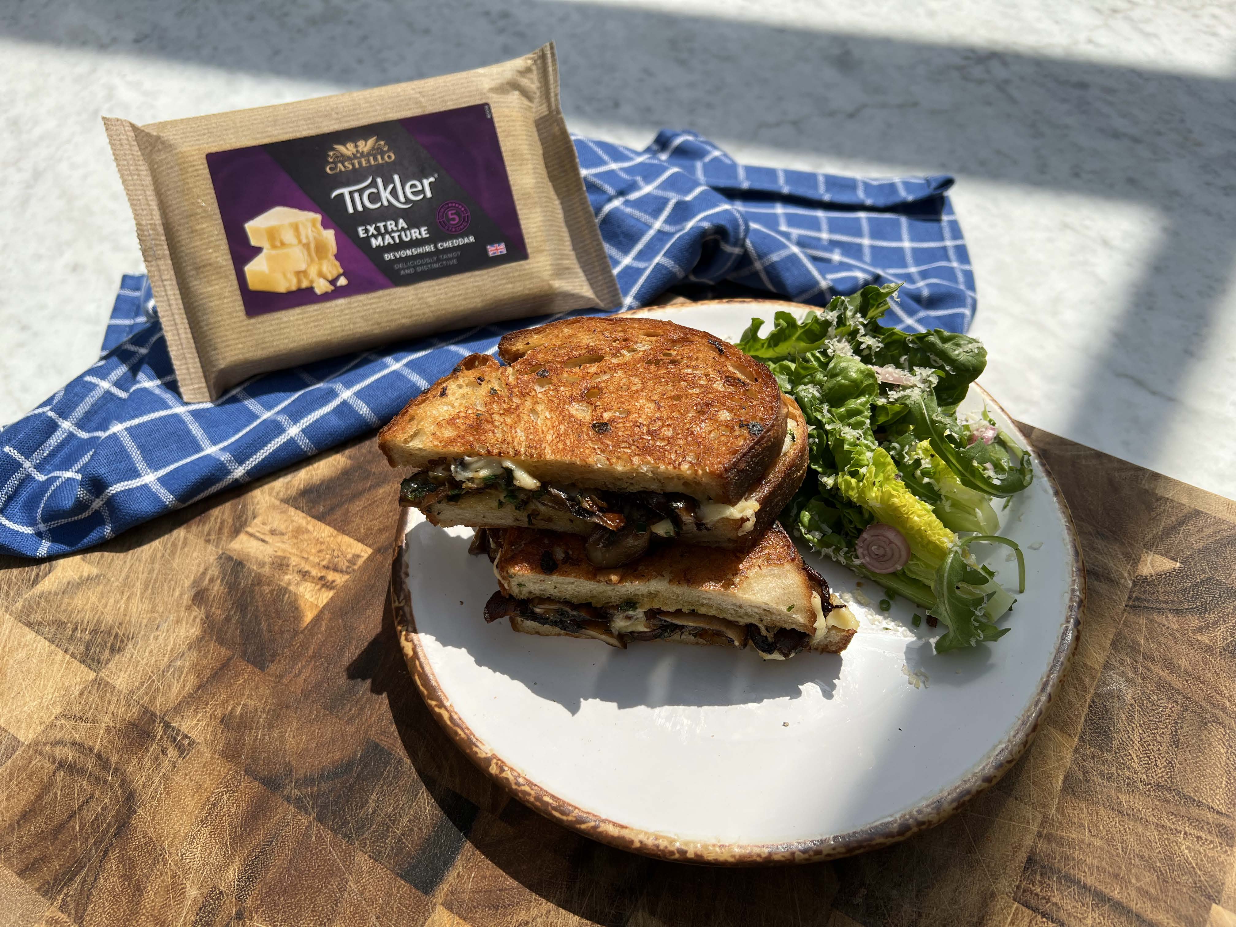 Cheesy Spinach & Artichoke Baguette with Castello® Tickler Extra Mature ...