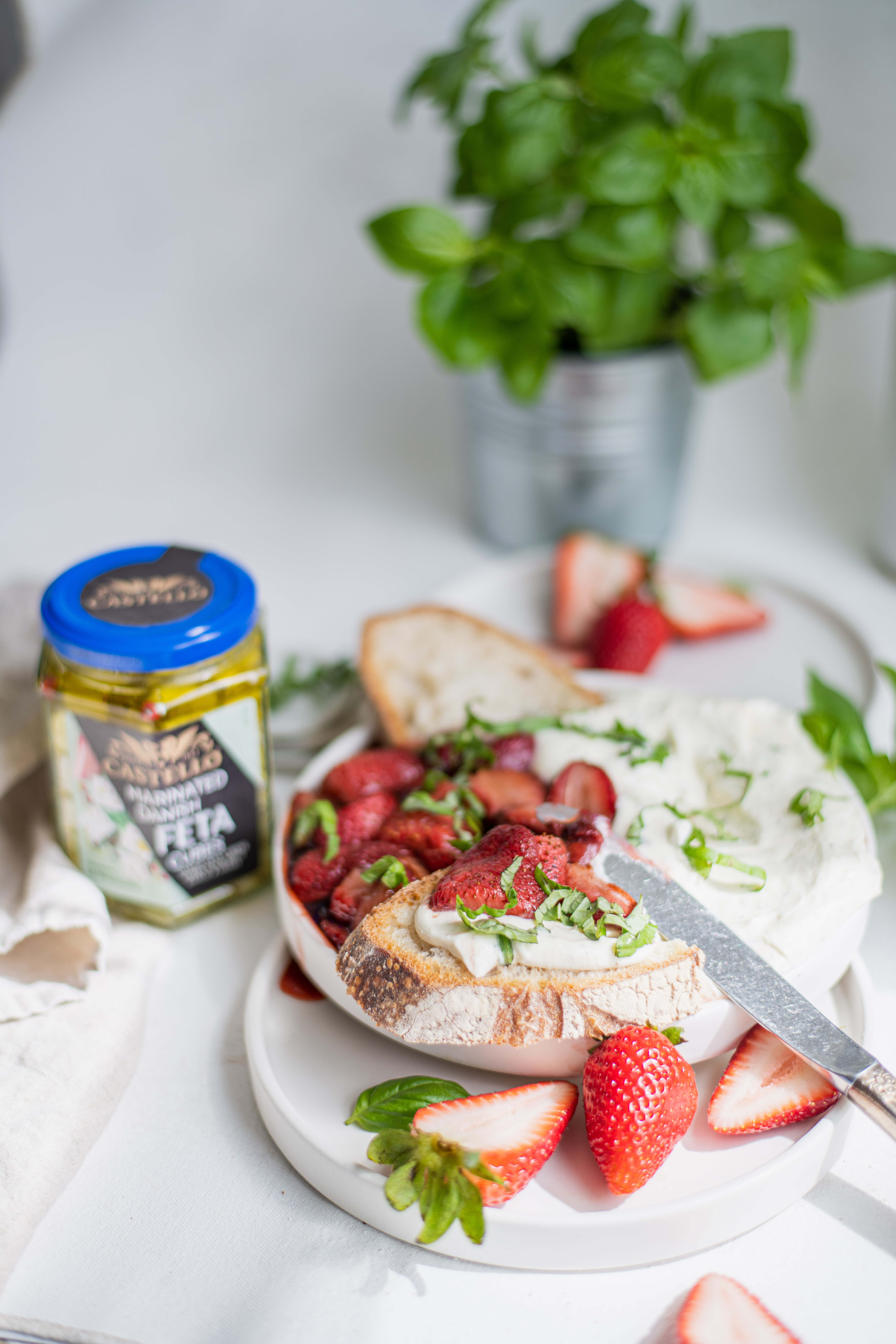 Balsamic Strawberries with Marinated Feta Whip | Castello