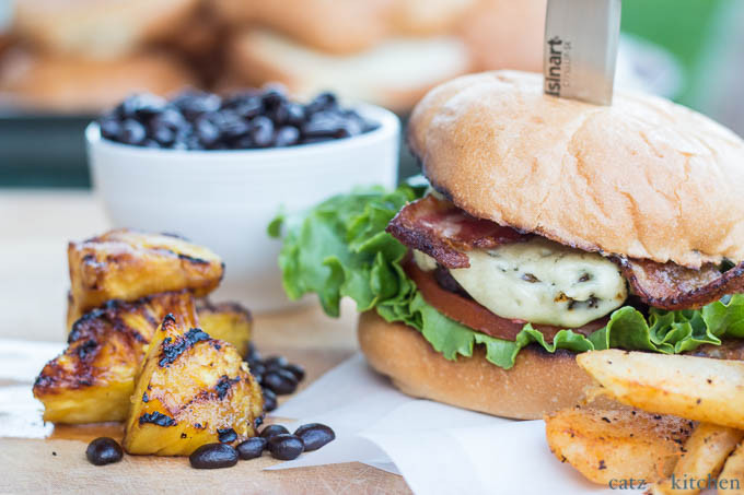 Coffee rubbed Blue Cheese bacon burgers | Castello