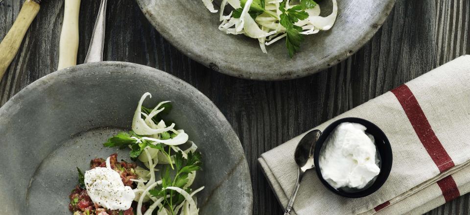 Bøf tartar med ricotta creme | meny